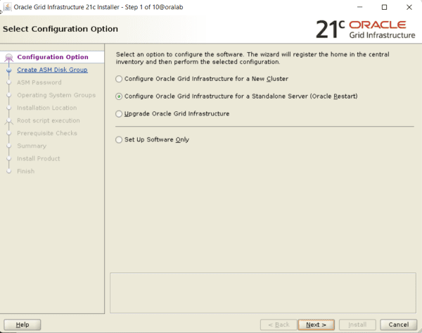 Cài đặt Oracle Grid Infrastructure 21c Standalone Trên Linux 7